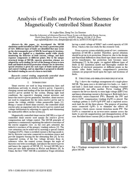 Analysis Of Faults And Protection Schemes For Magnetically Controlled
