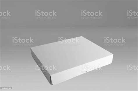 회색 배경에 닫힌 뚜껑이 있는 흰색 사각형 상자의 3d 렌더링 프로젝트 요소에 적합합니다 0명에 대한 스톡 사진 및 기타 이미지 Istock