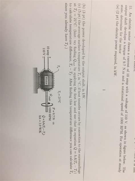Solved An Electric Motor Draws A Current Of 10 With A Chegg