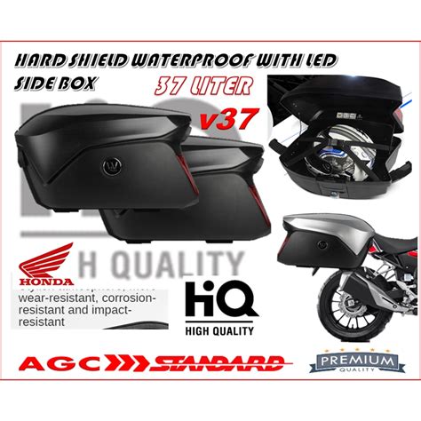 HONDA WATERPROOF V37 SIDE BOX ABS PLASTIC WITH LED LIGHT HARD SHEILD