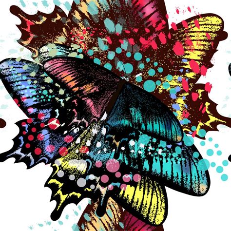 Fashion Butterflies Pattern Colorful Objects On Yellow Backdrop
