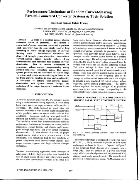 Pdf Performance Limitations Of Random Current Sharing Parallel