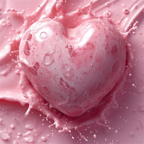 Corazón Rosa Salpicado Foto Premium