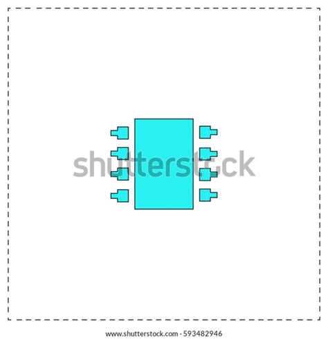 Microchip Outline Vector Icon Black Editable Stock Vector Royalty Free 593482946 Shutterstock