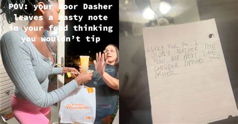 Deliver Driver Didnt Think She Was Getting A Tip So She Left A Nasty