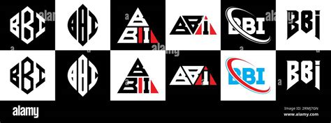 Bbi Letter Logo Design In Six Style Bbi Polygon Circle Triangle