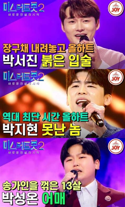 박서진 박지현 박성온미스터트롯2 유튜브 조회수 순위 추이 김효진 기자 톱스타뉴스