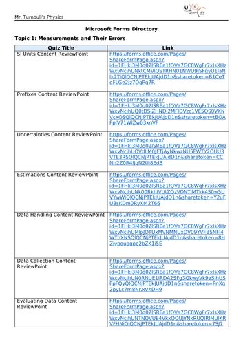 Aqa Ks5 Physics Microsoft Forms Directory Teaching Resources
