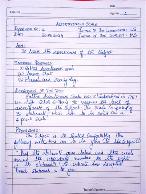 Experiment 1 Assertiveness Scale Pdf