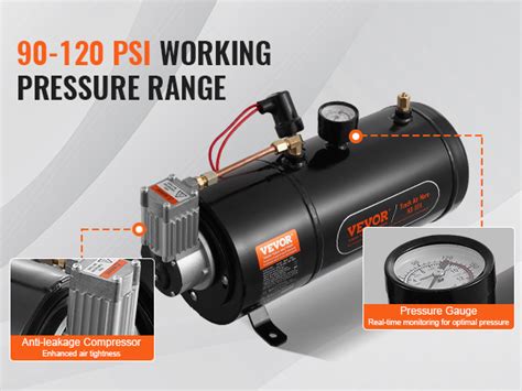 Vevor 12v Air Compressor With Tank 08 Gallon3 L Train Horn Air