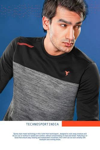 Technosport Crew Neck Full Sleeve Dry Fit Melange Sweatshirt For Men Pl