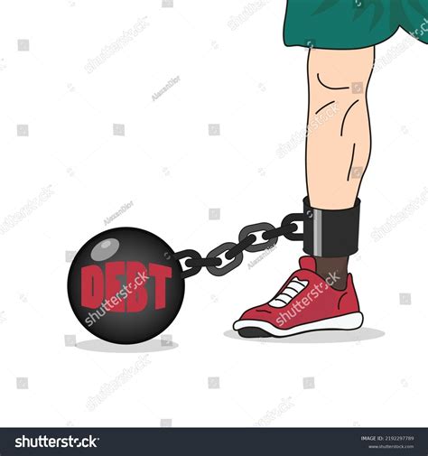 Leg Shackles Concept Dependency Problems Freedom Stock Vector Royalty