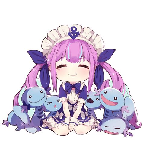 Minato Aqua Minato Aqua And Wooper Pokemon And More Drawn By Coria Danbooru