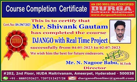 shivank gautam on linkedin successfully completed django framework