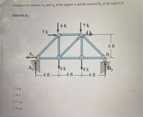 Solved Determine The Reaction Ay And Ay At The Support A And