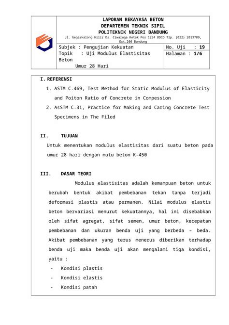 Doc Uji Modulus Elastisitas Dokumen Tips