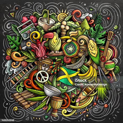 자메이카 만화 낙서 그림입니다 재미있는 자메이카 디자인 대마속에 대한 스톡 벡터 아트 및 기타 이미지 대마속 3차원 형태 복고풍 Istock