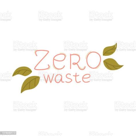 폐기물이 0 개체는 흰색 배경이 격리되어 있습니다 재활용 쓰레기 천연 물 플라스틱 없음 벡터 플랫 디자인 제로 폐기물을 문자