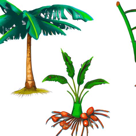 Beautiful Cut Out Animation Parts And Coconut Palm Tree · Creative Fabrica