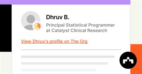 Dhruv B Principal Statistical Programmer At Catalyst Clinical