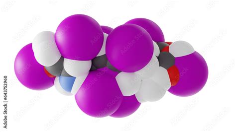 Thyroxine T4 Molecule Thyroid Hormone Molecular Structure Isolated 3d