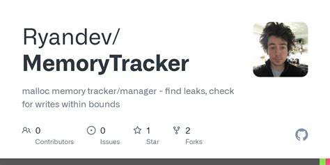 github ryandev memorytracker malloc memory tracker manager find
