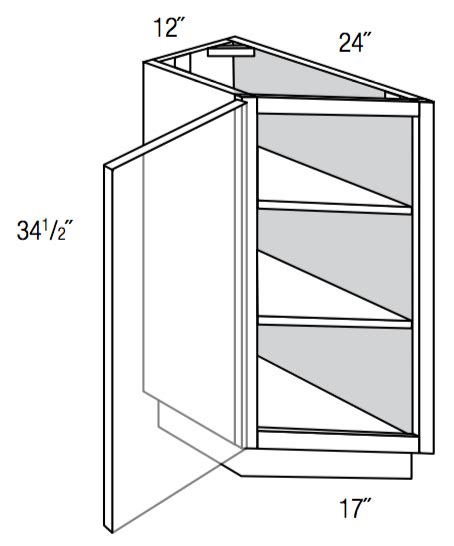 Tb12l Essex White Transition Base Cabinet Single Door Hinged