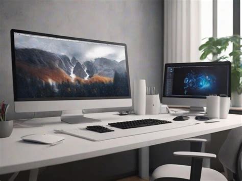 Premium AI Image A Desktop Computer And Keyboard And Mouse In The Creative Modern Office