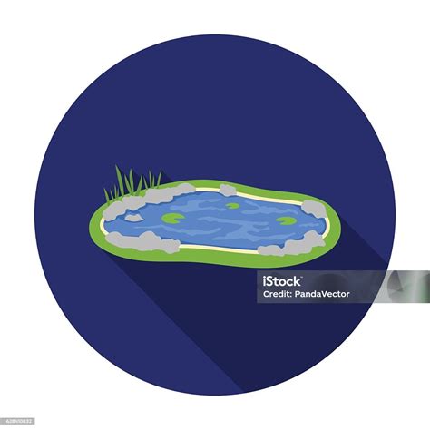 Vetores De Ícone Da Lagoa Em Estilo Plano Isolado No Fundo Branco
