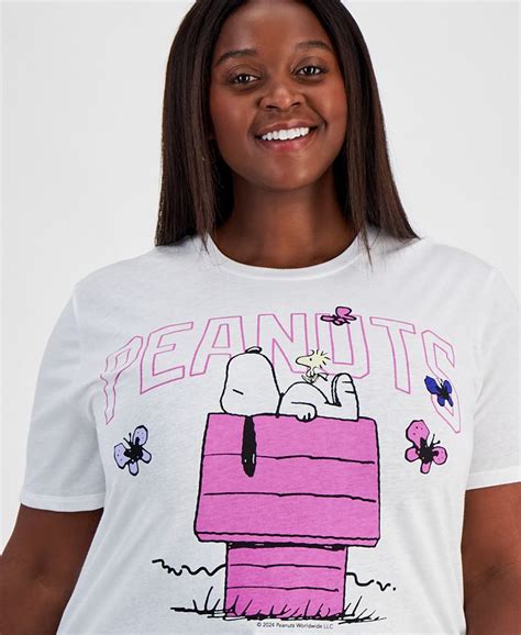 Love Tribe Trendy Plus Size Peanuts Snoopy Graphic T Shirt Macys