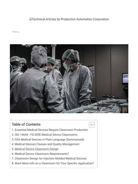 Medical Device Cleanroom Classification Pdf Medical Device Health