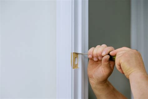 Premium Photo Wood Chisel Cutting Out Hole In The For The Door Lock