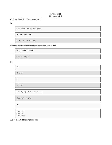 Homework 2 For Fluid Flow Operations Che 304 Docsity