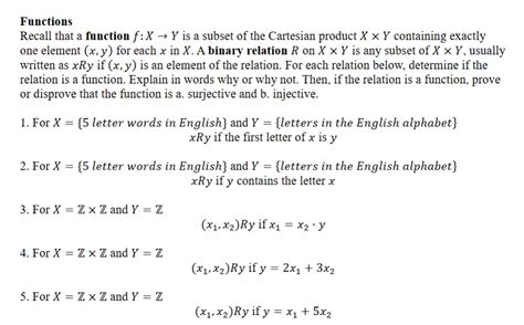 Solved Functions Recall That A Function F X→y Is A Subset Of