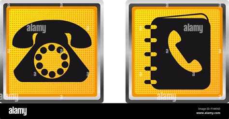 Icons Phone And Directory For Design Vector Illustration Isolated On White Background Stock