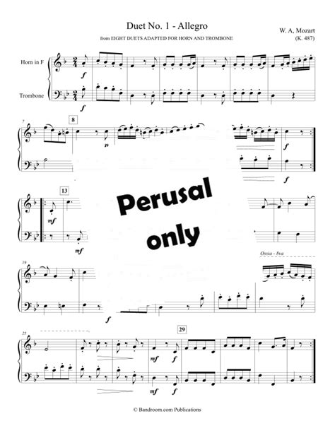 Duet No 1 Allegro From Eight Duets Adapted For Horn And Trombone