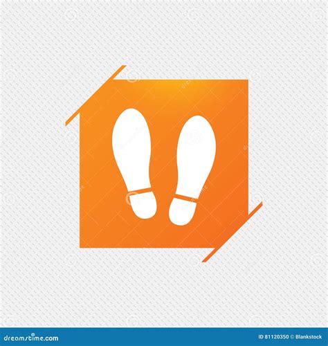 Imprint Shoes Sign Icon Shoe Print Symbol Stock Vector Illustration