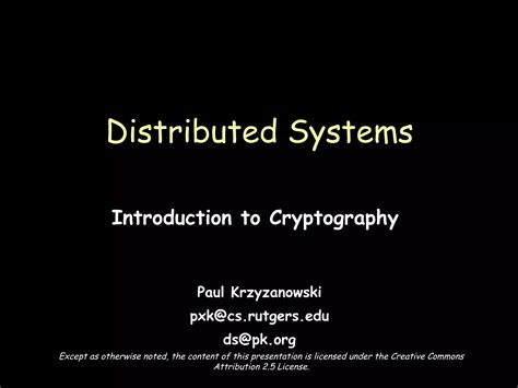 cryptography distributed computing ppt