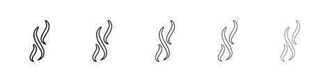연기 증기 실루엣 아이콘 그래픽 세트 트렌디한 스트로크 라인 스타일 0명에 대한 스톡 벡터 아트 및 기타 이미지 0명 그래픽 사용자 인터페이스 날씬한 Istock