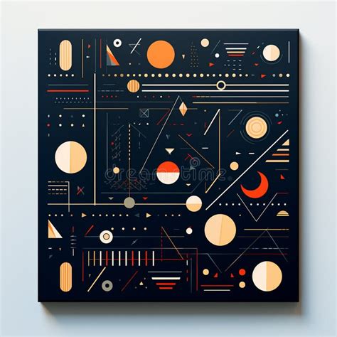 Abstract Geometric Pattern With Circles Lines And Dots Vector Illustration Stock Illustration