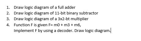 Solved Draw Logic Diagram Of A Full Adder Draw Logic Chegg Com