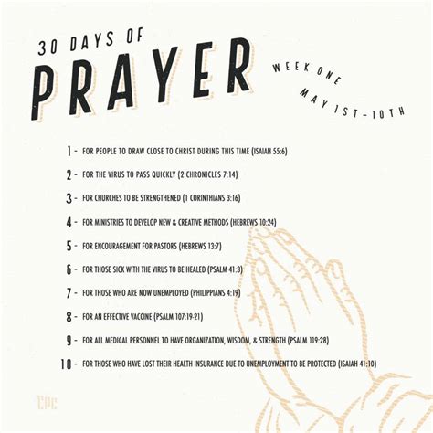 30 Days Of Prayer Week One Casas Por Cristo