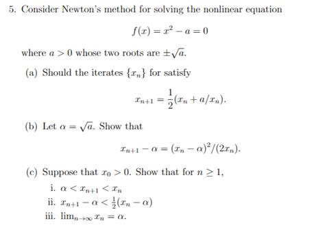 Solved Consider Newton S Method For Solving The Nonlinear Chegg