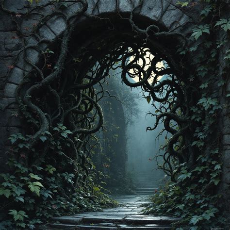 Free Mysterious Vine Archway Image Archway Vines Moonlight