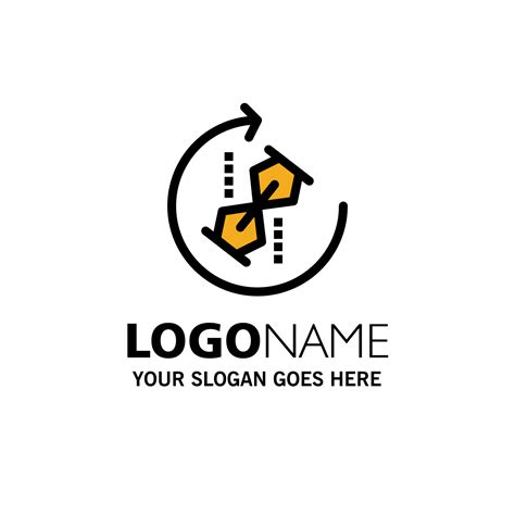Puzzle Repeat Recycle Puzzle Joint Business Logo Template Flat Color