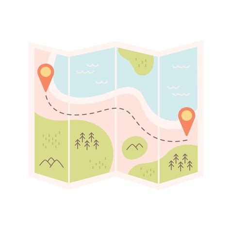 Premium Vector Paper Map Expedition Adventure And Journey Route And