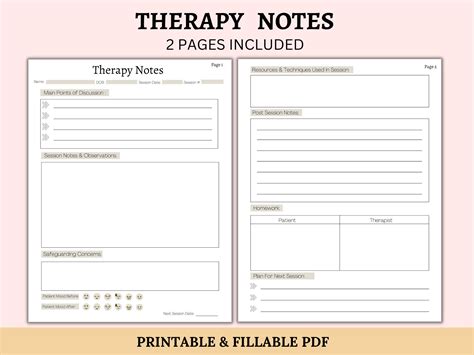 Psychotherapy Session Notes Template