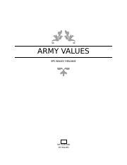 BLC Informative Essay Docx ARMY VALUES 1 UPHOLDING THE ARMY VALUES Blake D Carbaugh BLC Class