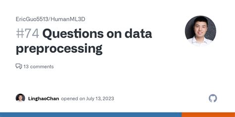 Questions On Data Preprocessing · Issue 74 · Ericguo5513humanml3d