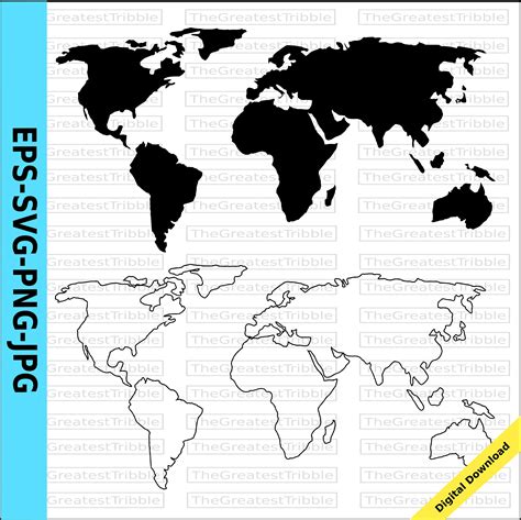 Simple Round World Map Outline